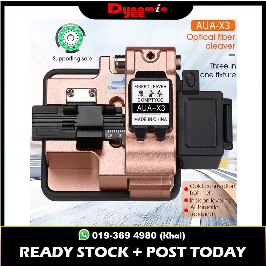 AUA-X3 Fiber Cleaver FTTH Fiber Optic Tools High Precision Cutting 24 ...